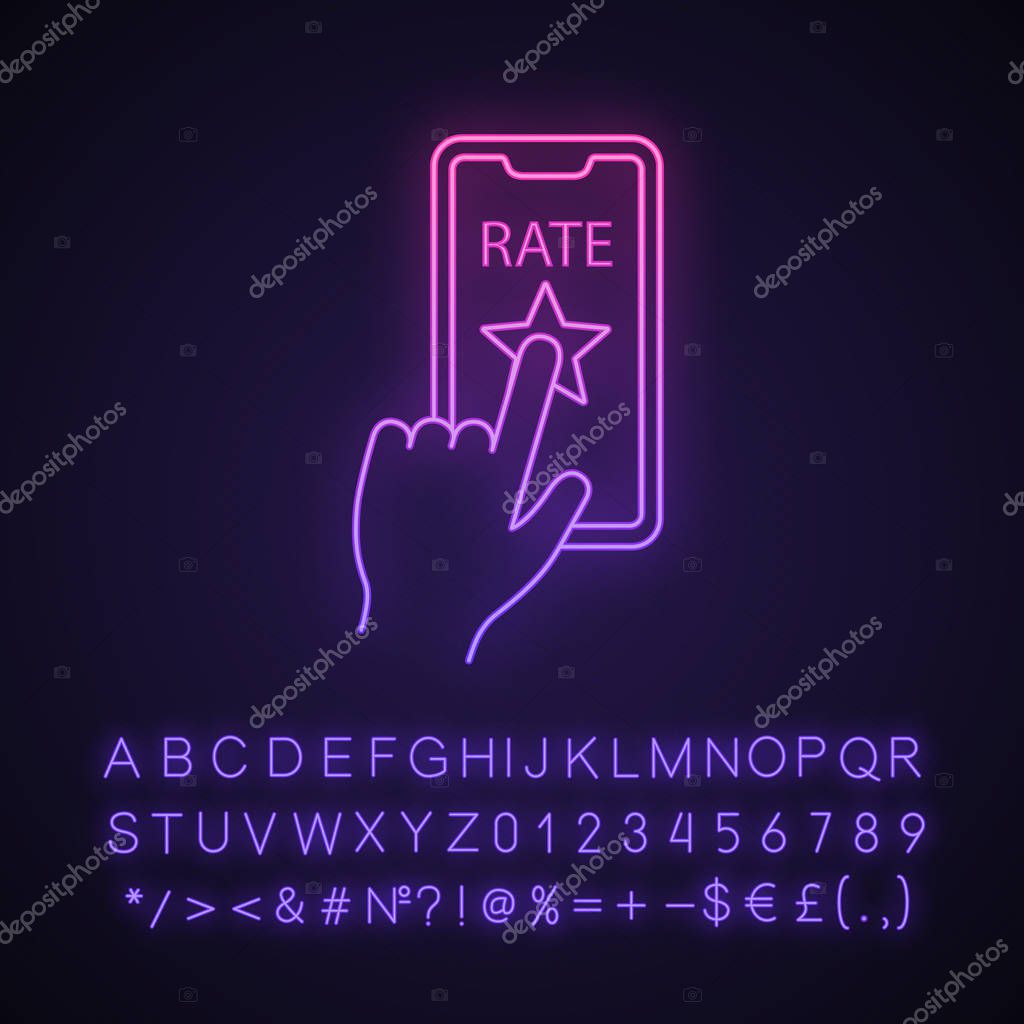 Clasificaci n de la aplicaci n icono de luz de ne n. Aplicaci n de retroalimentaci n del cliente ...