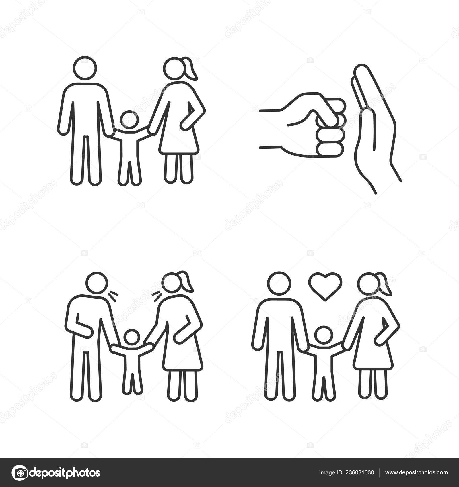 Child Custody Linear Icons Set Thin Line Contour Symbols Childcare ... Child Custody Linear Icons Set Thin Line Contour Symbols Childcare ...