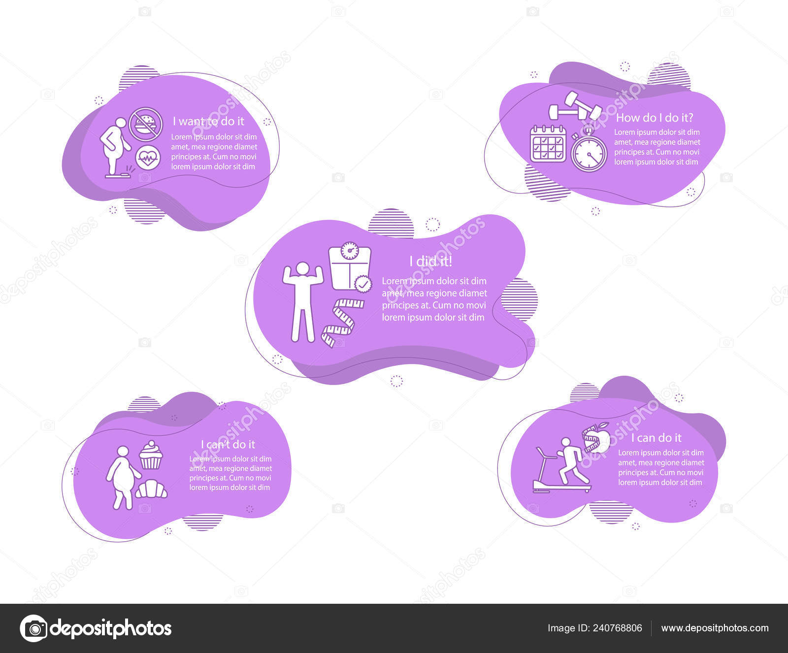 Healthy Lifestyle Motivation Concept Illustrations Weight Loss ...