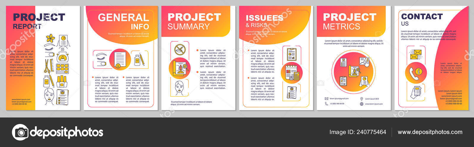 Project Report Brochure Template Layout Manicure Salon Flyer Booklet Leaflet — Stock Vector ...