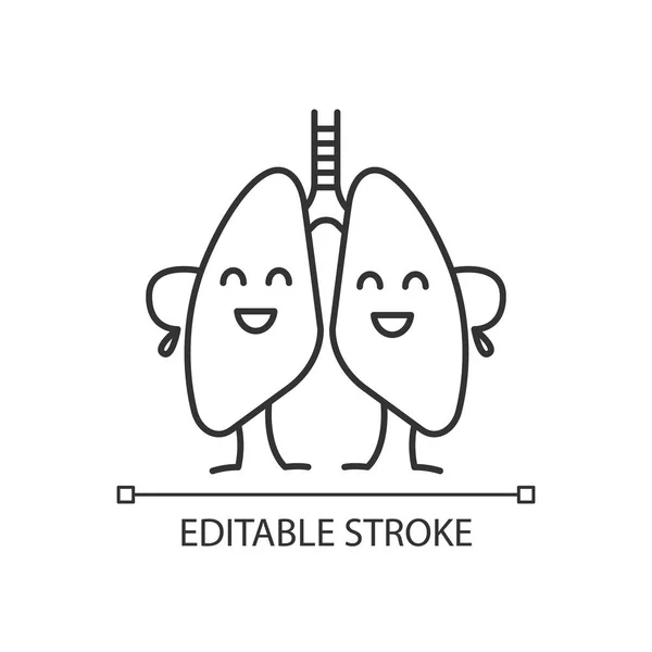 Sad Human Lungs Color Icon Respiratory Diseases Problems Unhealthy ...