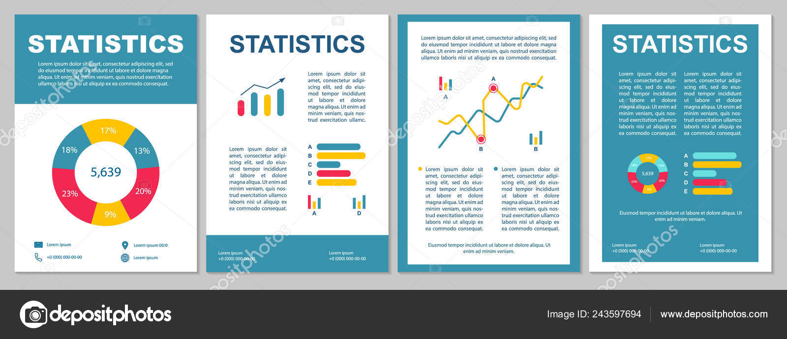 Statistics Brochure Template Layout Data Analysis Flyer Booklet Leaflet Print Stock Vector by ...