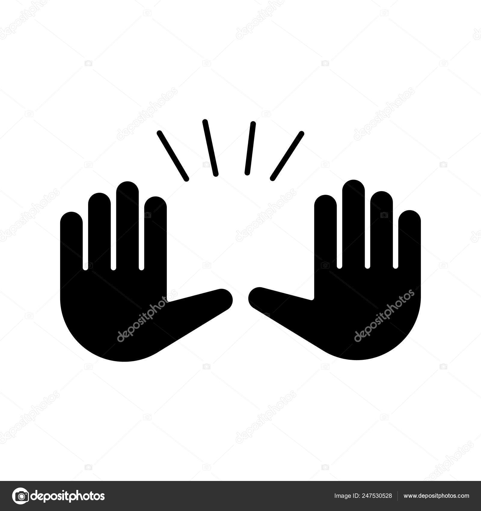 Raising Hands Gesture Glyph Icon Silhouette Symbol Stop Surrender ...
