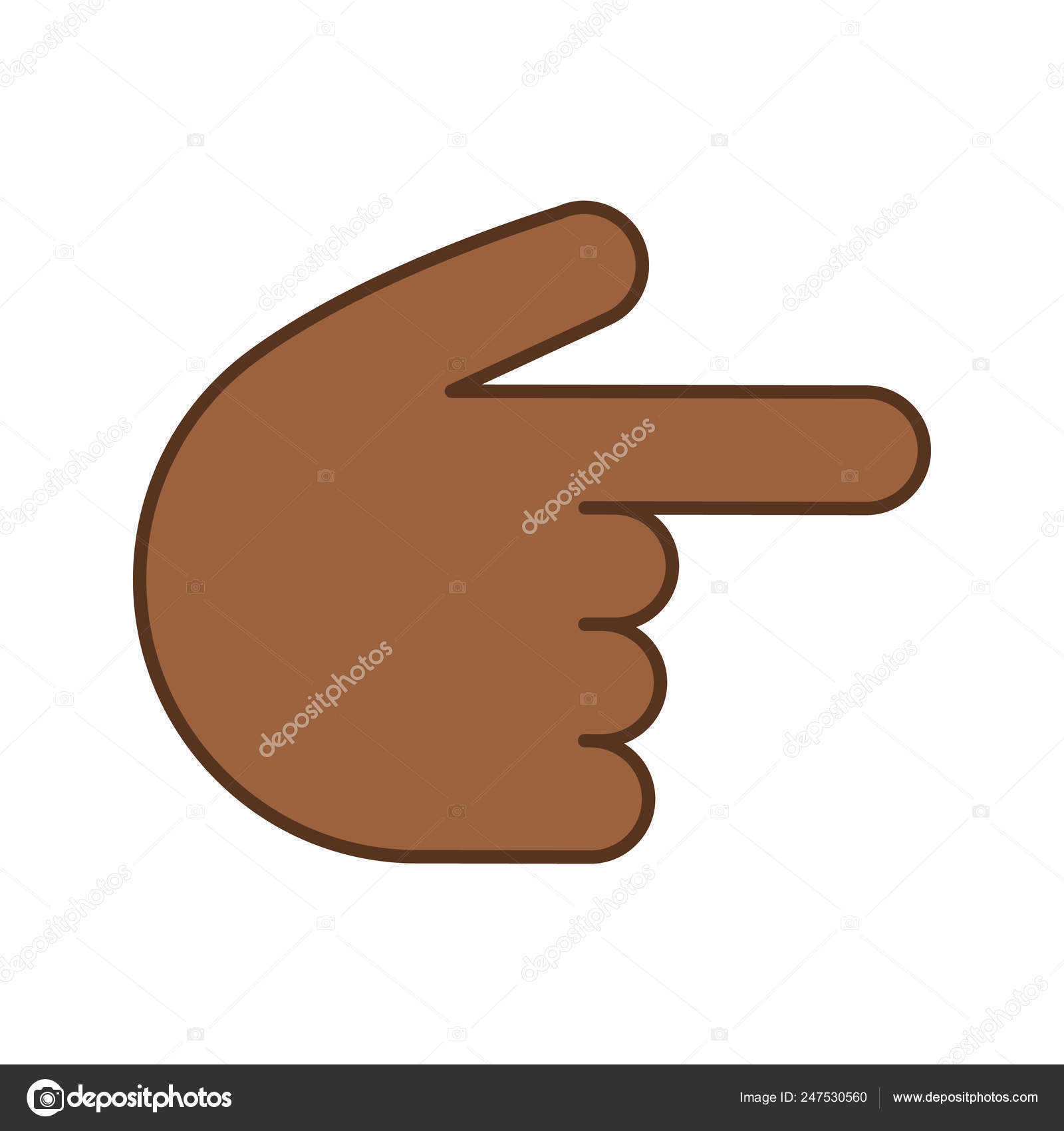 Backhand Index Pointing Right Color Icon Turn Right Finger Pointer ...