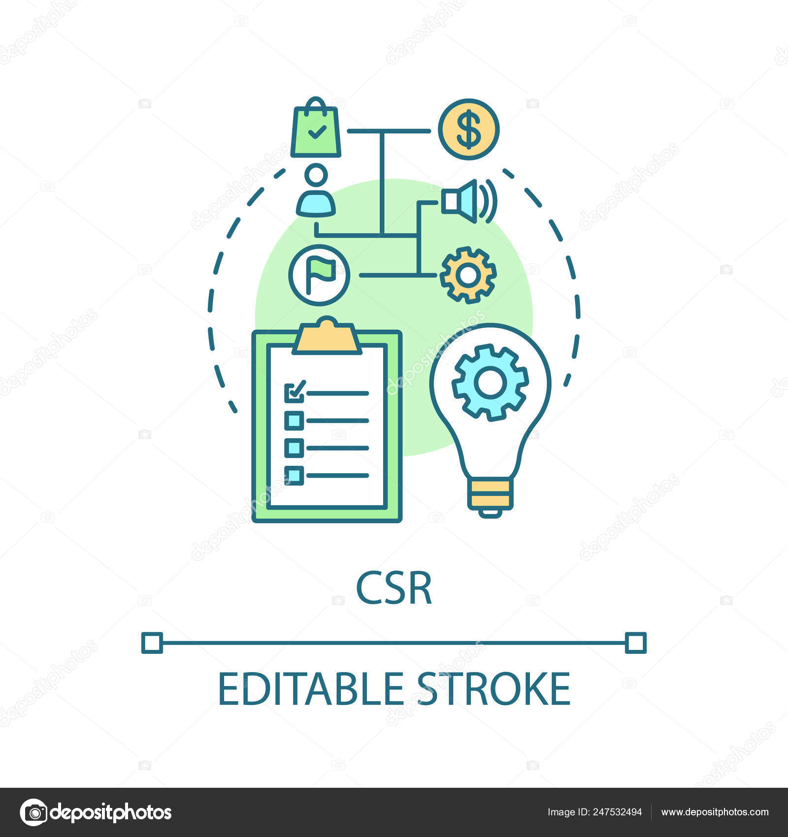 Csr Strategy Concept Icon Corporate Social Responsibility Idea Thin ...