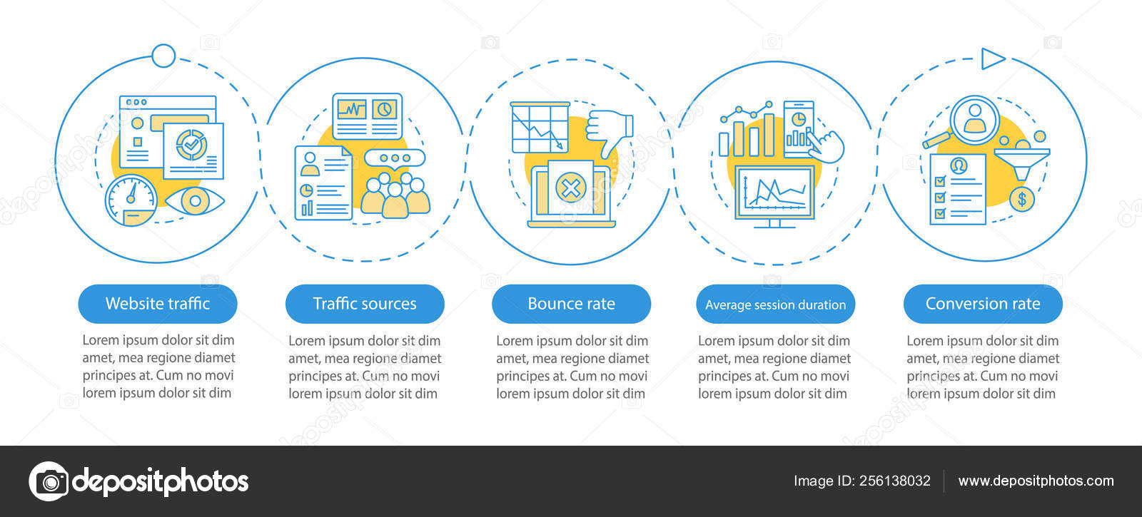 Website Traffic Vector Infographic Template Smm Metrics Business ...