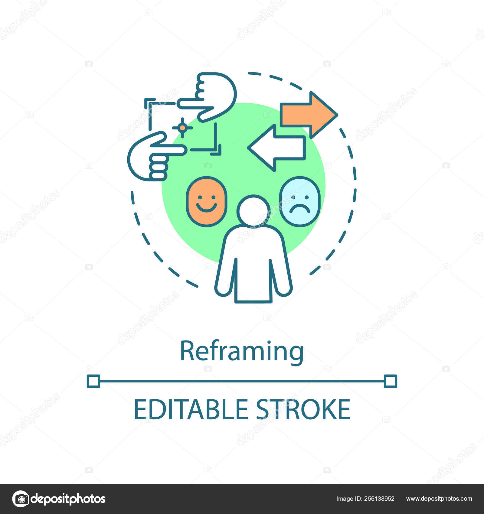 Reframing Koncept Ikon Psykisk Hälsa Kognitiv Terapi Omstrukturering ...