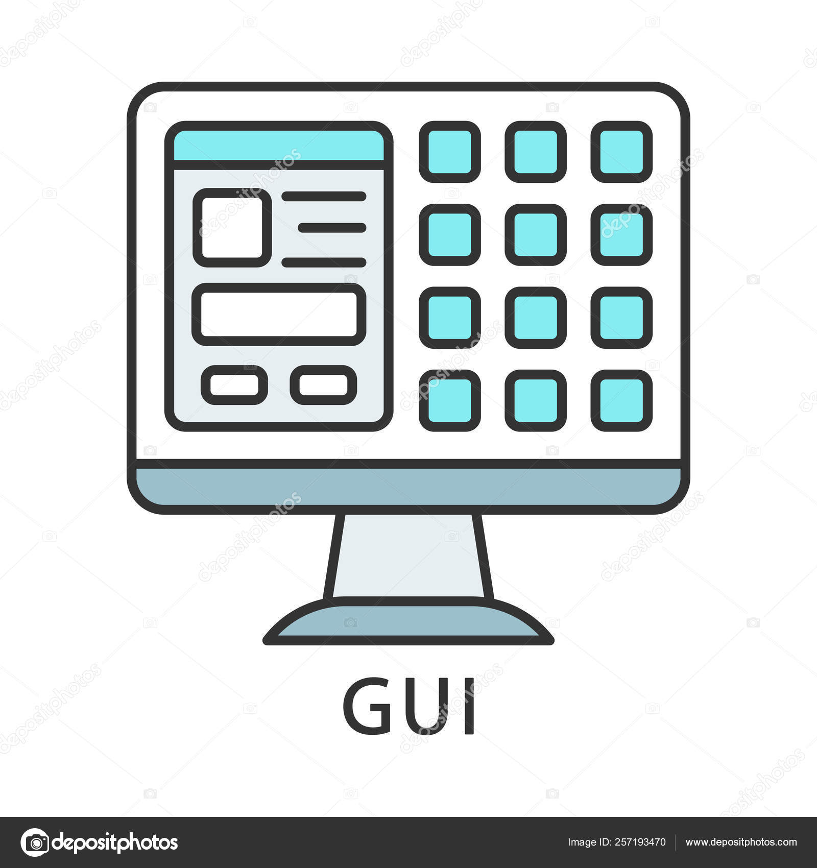 Gui Color Icon Graphical User Interface Graphical Desktop Environment Computer Stock Vector By