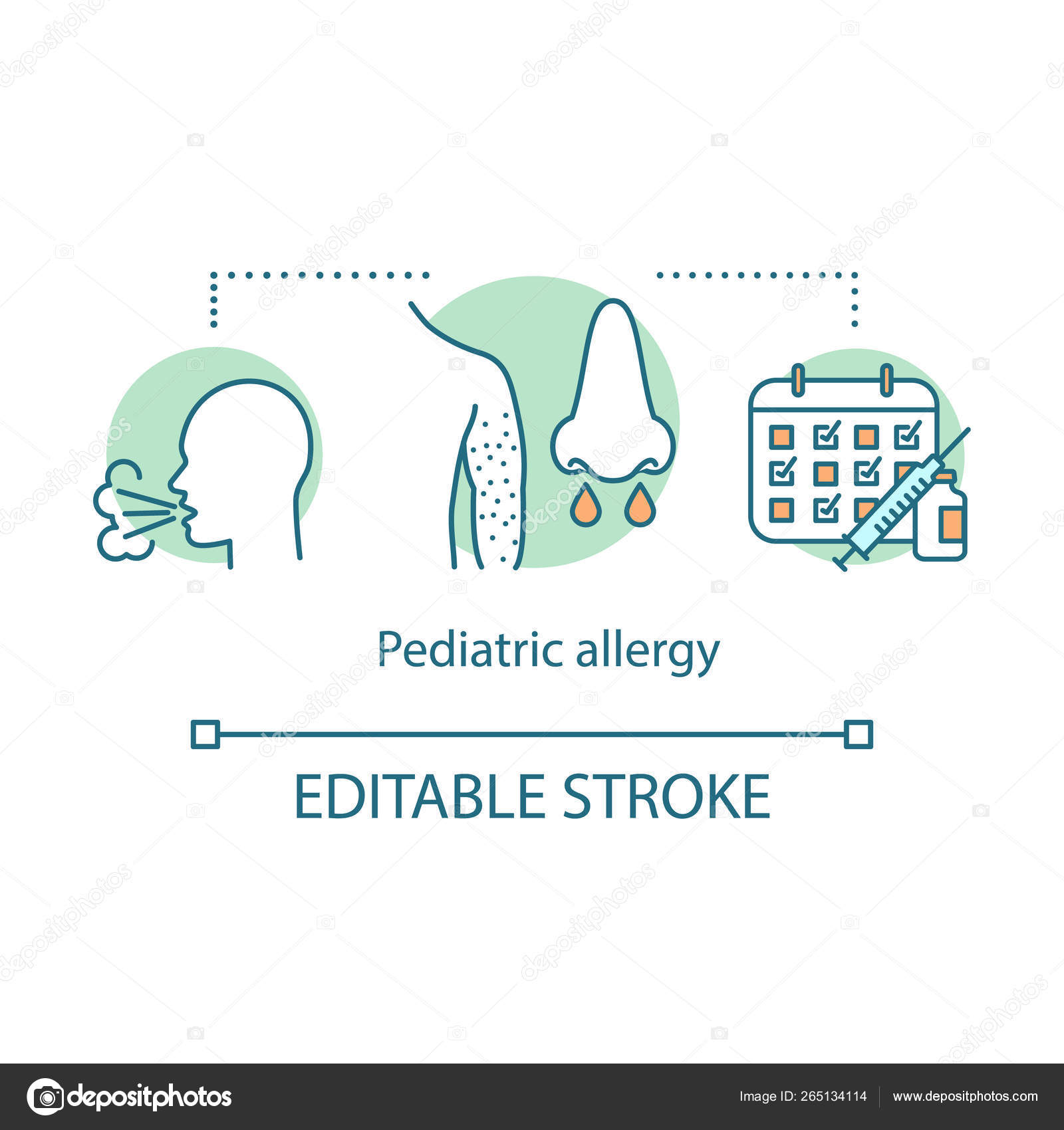 Pediatric allergy concept icon Stock Vector by ©bsd_studio 265134114