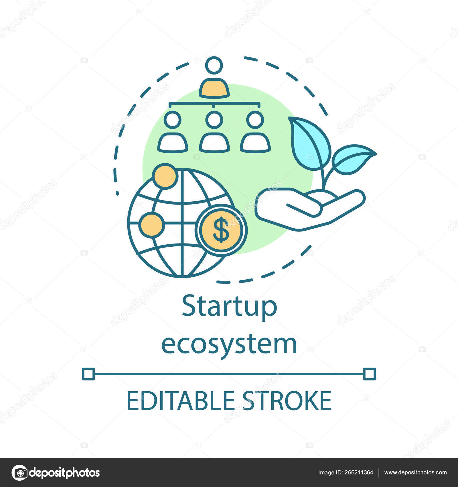 스타트업 생태계 컨셉 아이콘 스톡 벡터 - ©bsd_studio 266211364