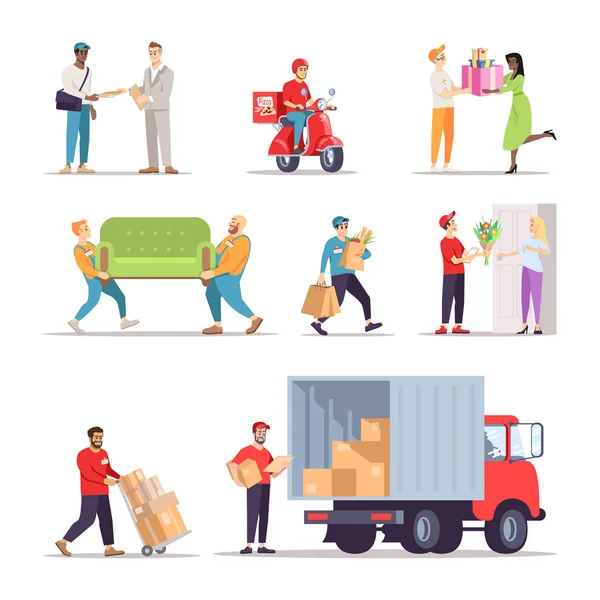 Delivery icons flat — Stock Vector © macrovector #55518057