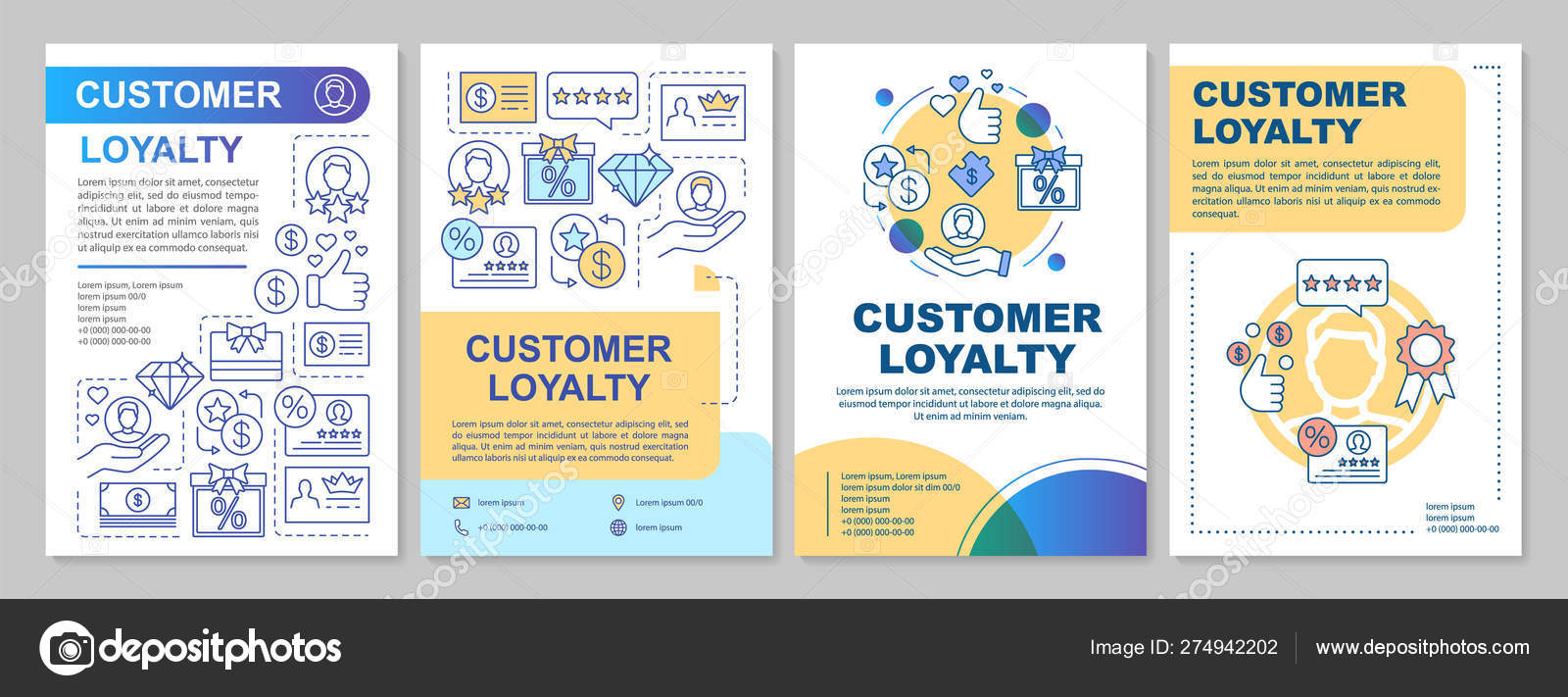 Referral customer loyalty brochure template layout. Flyer, bookl ...