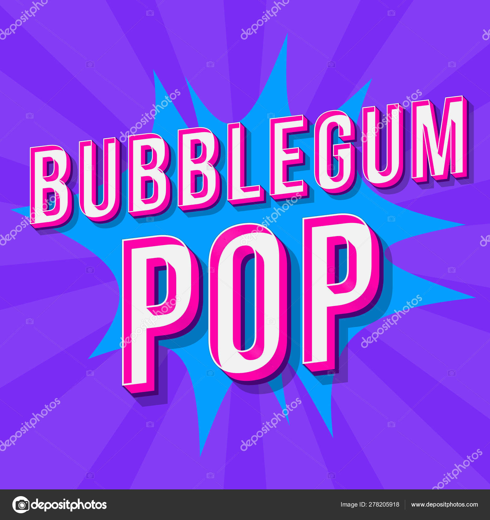 Bubblegum Pop Vintage Vector Lettering Retro Bold Font Typeface Pop ...