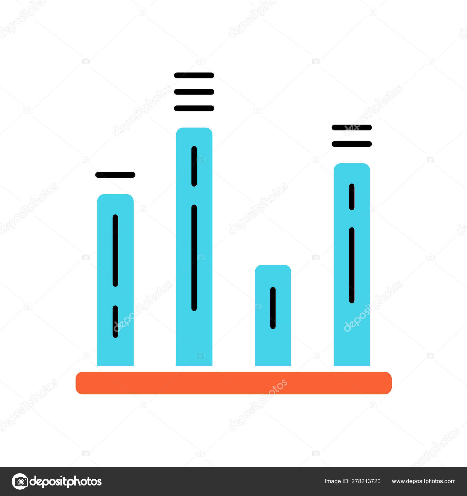 Bar graph color icon. Diagram. Line graph. Statistics data visualization. Symbolic ...