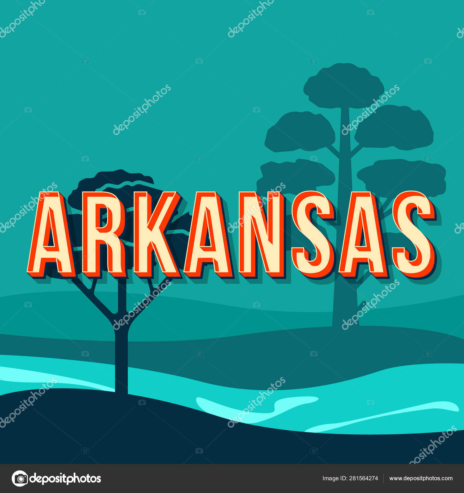 Arkansas vintage 3d vector lettering. Retro bold font, typeface. Pop ...