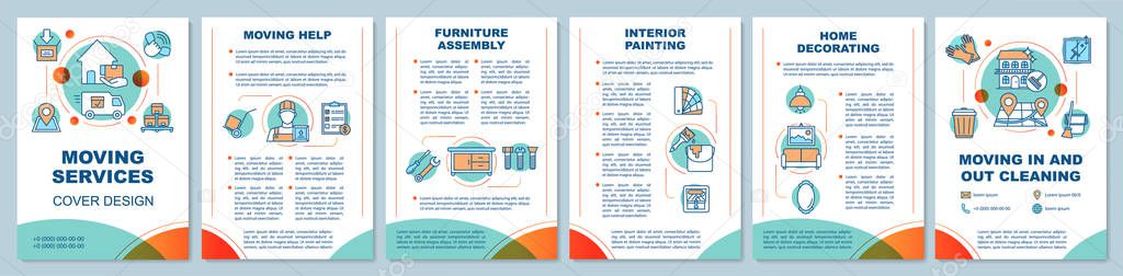 Diseño de plantilla de folleto de servicios móviles. Montaje de muebles ...