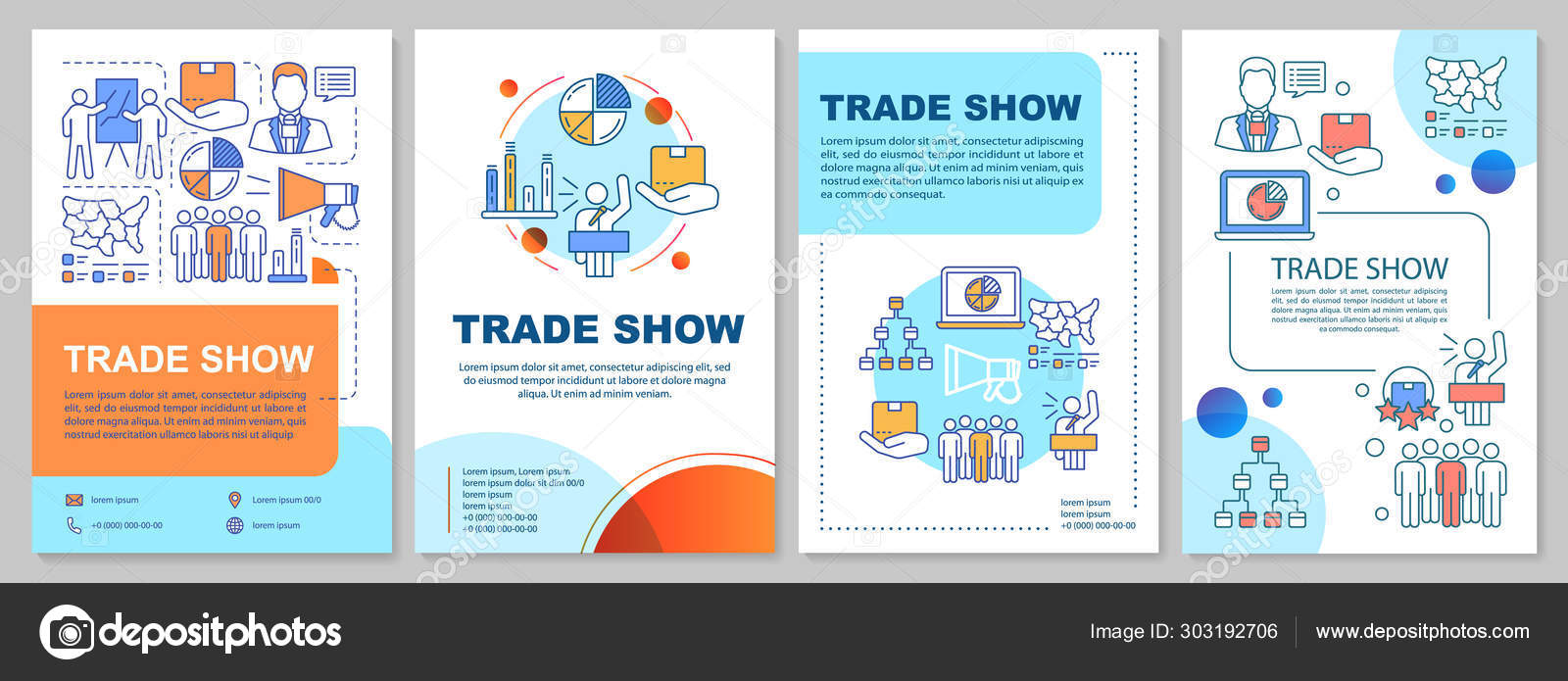 Trade show brochure template layout. Startup launch event. Flyer ...