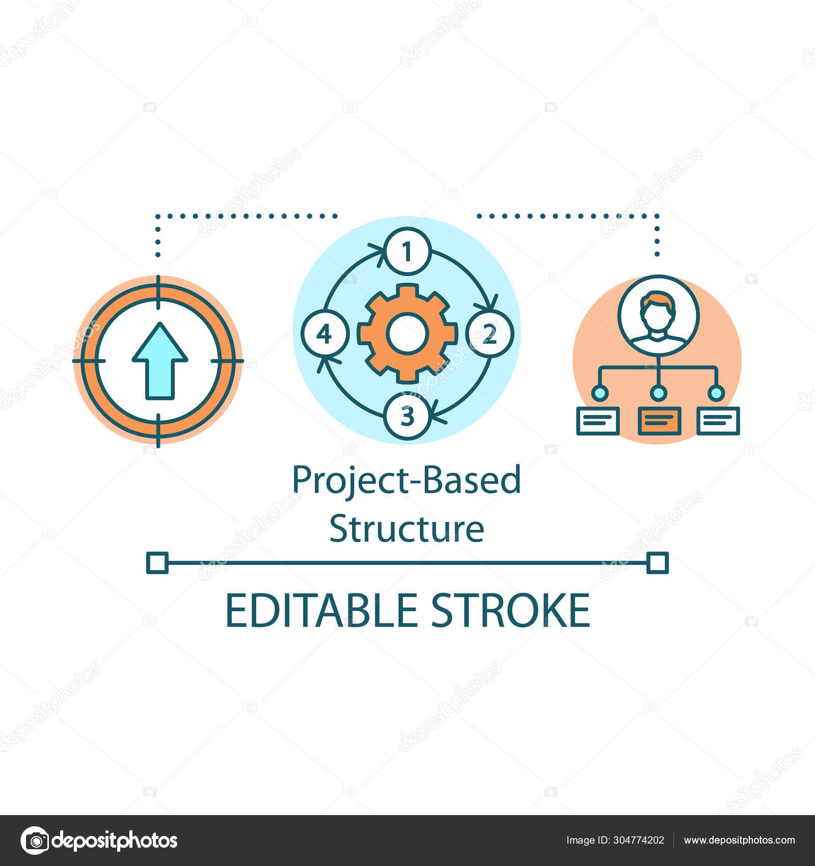 Project base structure concept icon. Career opportunities idea thin ...
