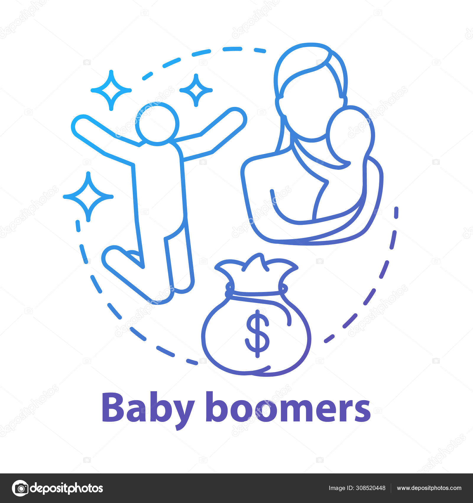 Baby Boomers Concept Icon Generation Idea Thin Line Illustration Mature ...