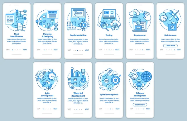Customers Attraction Retention Onboarding Mobile App Page Screen Concepts Set — Stock Vector ...