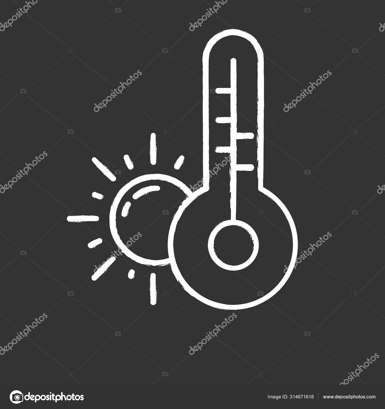 Weather forecast chalk icon. Anticyclone. Drought. Atmospheric ...