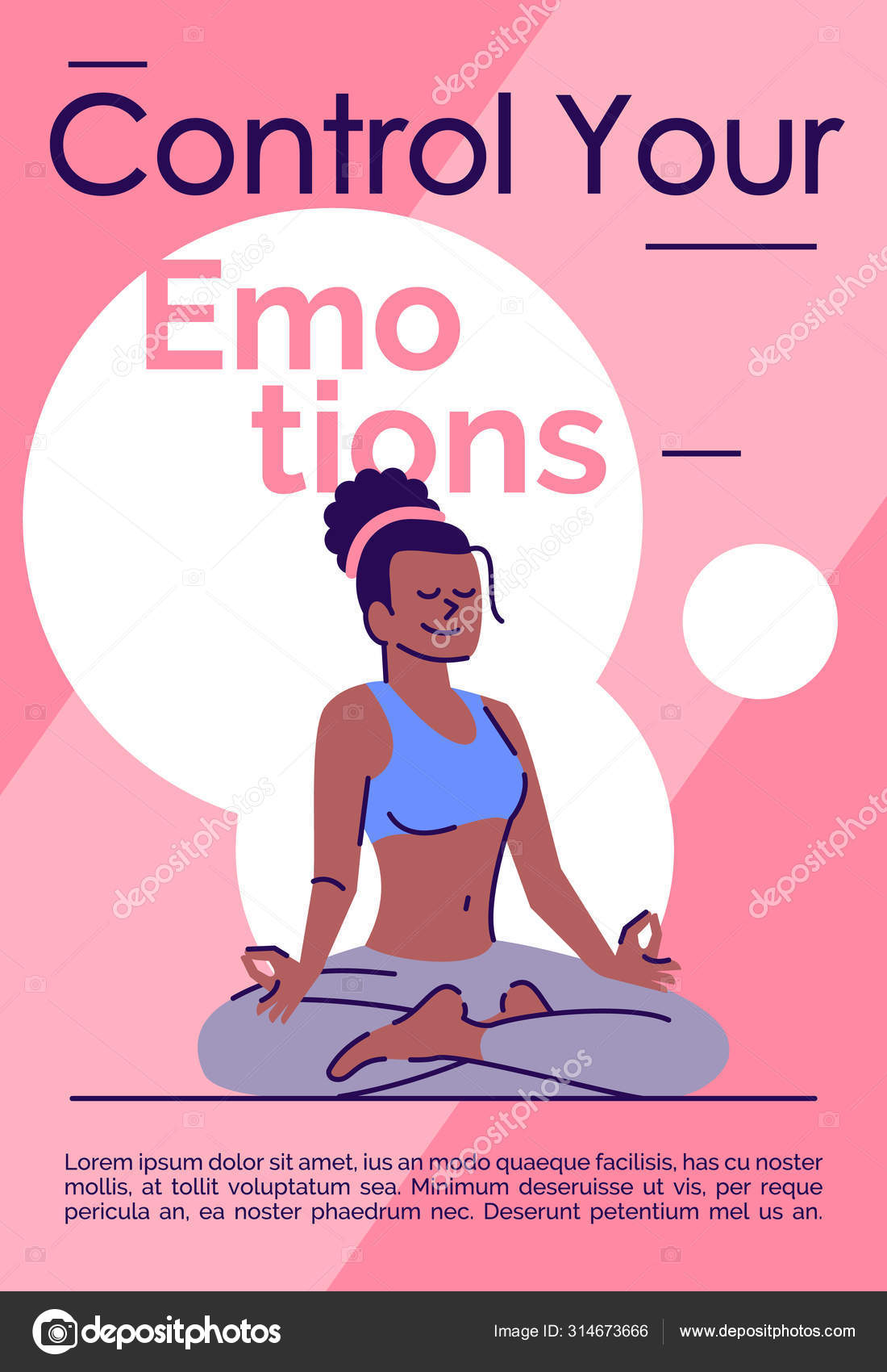 Control your emotions brochure template. Flyer, booklet, leaflet ...