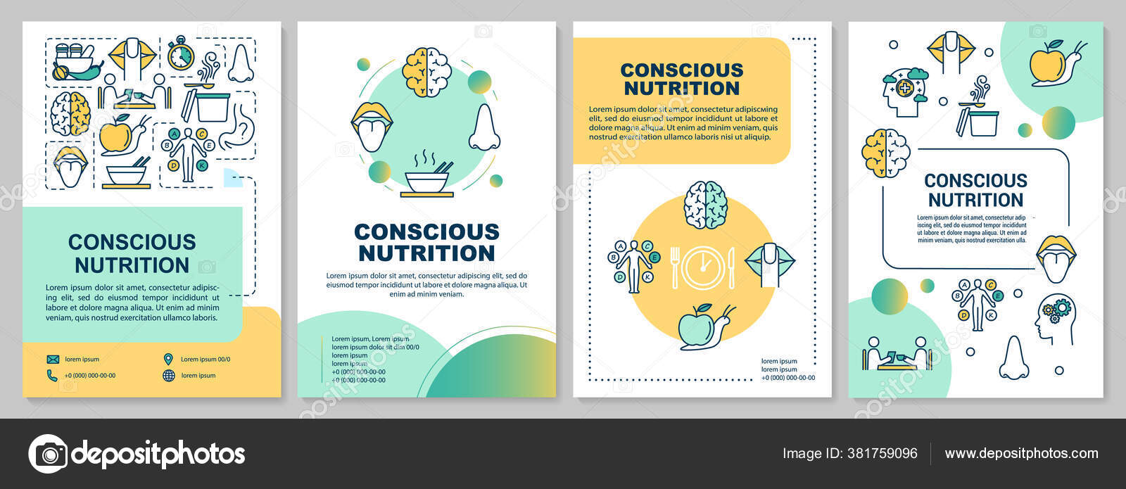 Conscious Nutrition Brochure Template Mindful Eating Flyer Booklet ...