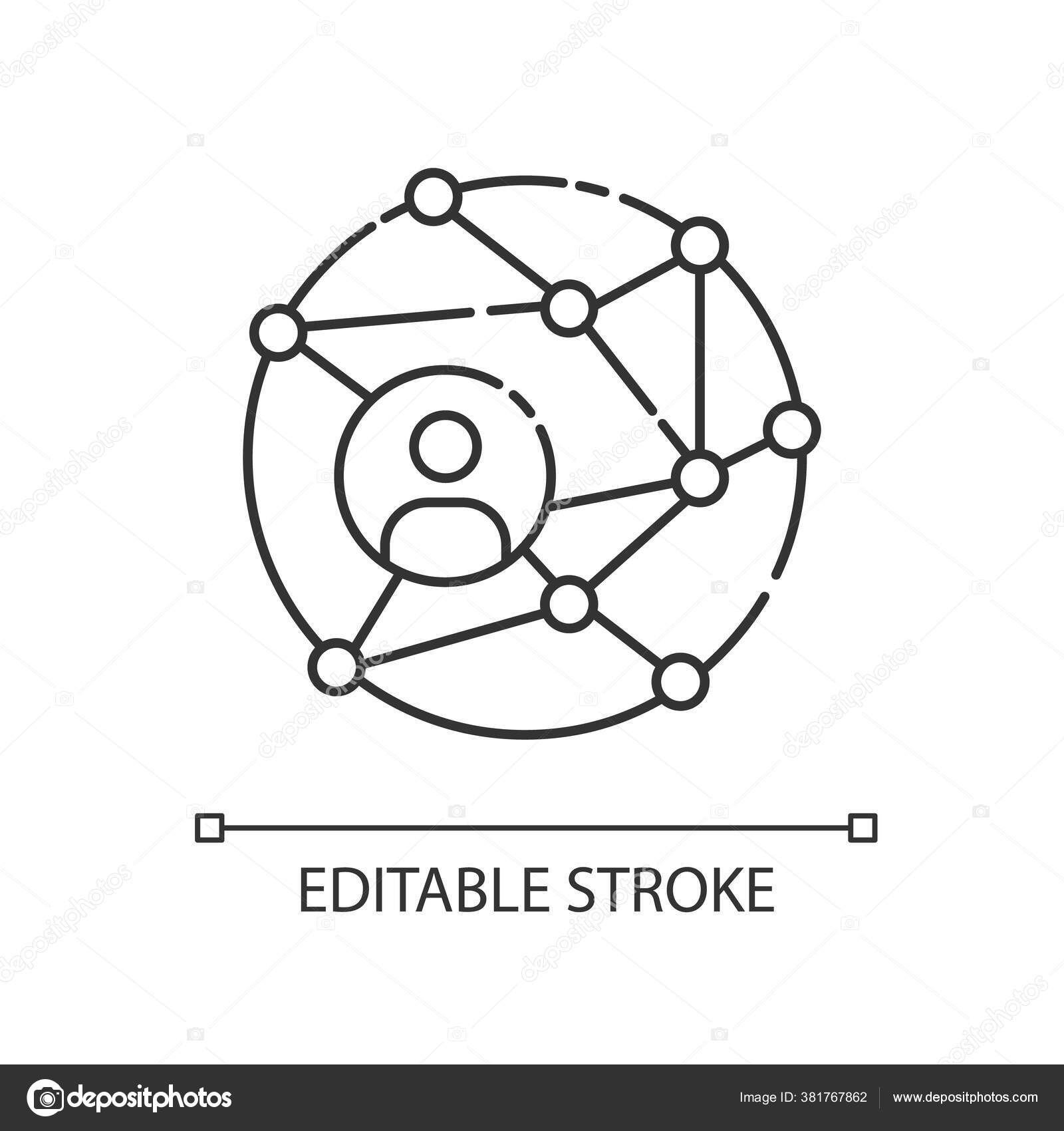 Networking Pixel Perfect Linear Icon Global Communication Public ...