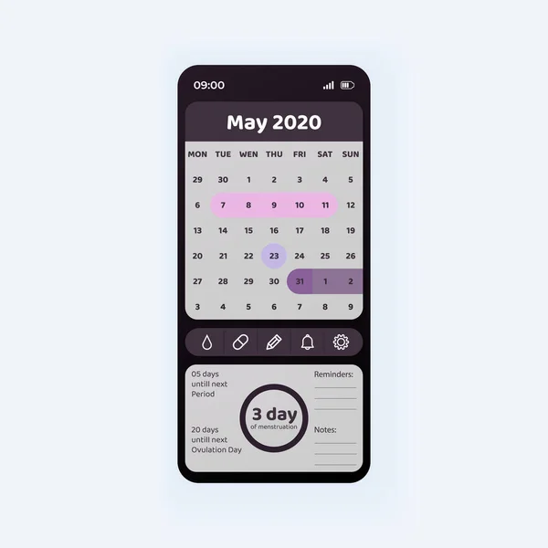 Calendar application template With To Do List and Tasks UI UX. Design For Mobile Phone. Calendar ...