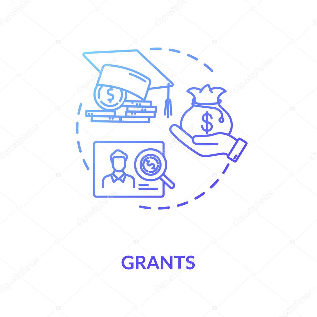 Concede icono de concepto. Programas de educación superior. Cuota anual ...