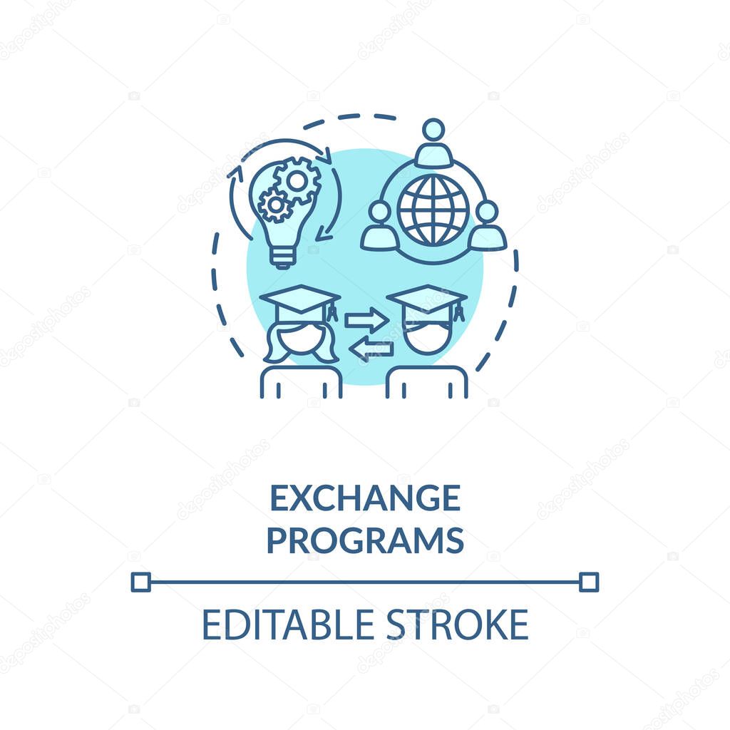 Icono de concepto de programas de intercambio. Educación internacional ...