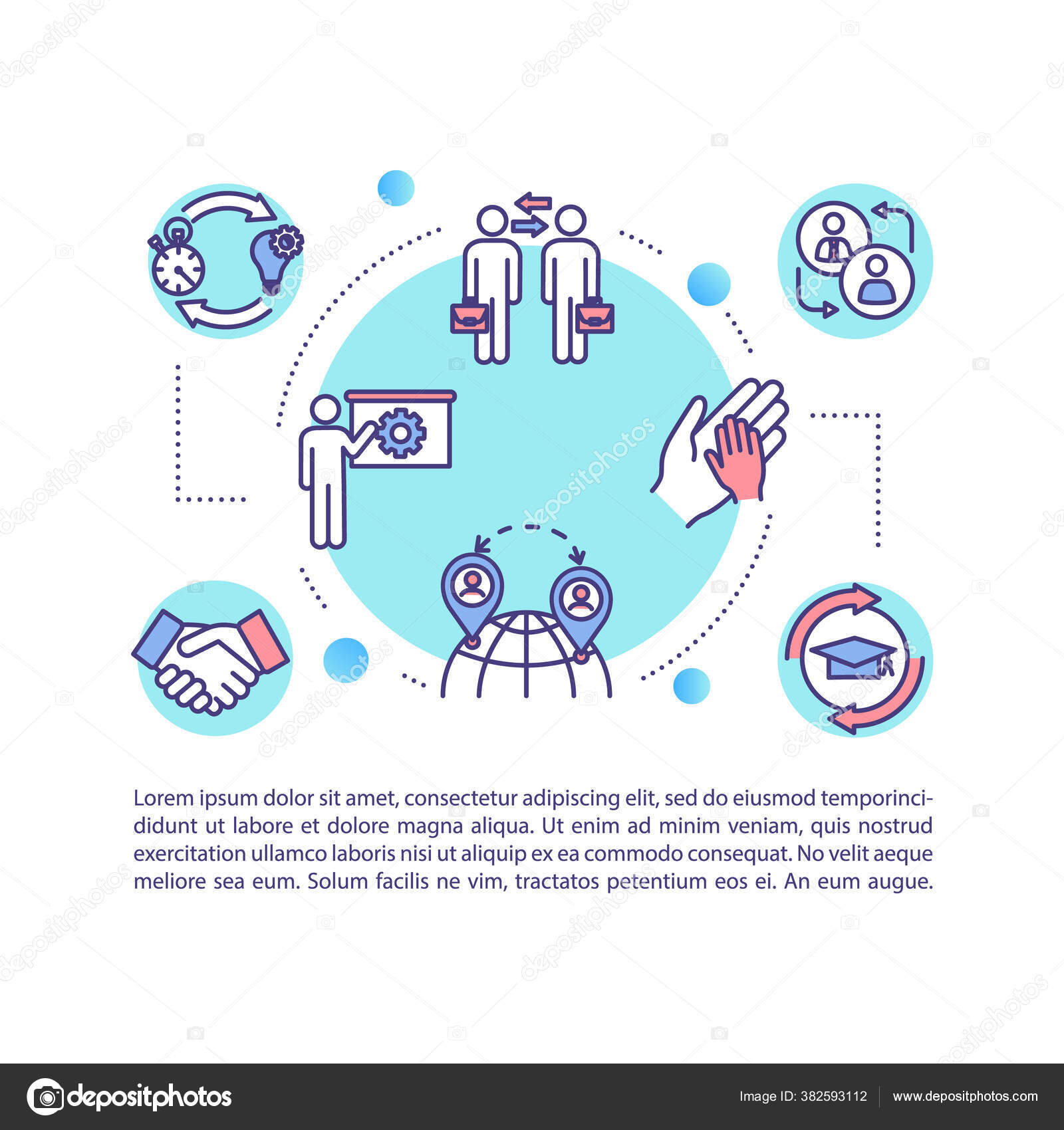 International Student Exchange Concept Icon Text Transfer Abroad ...