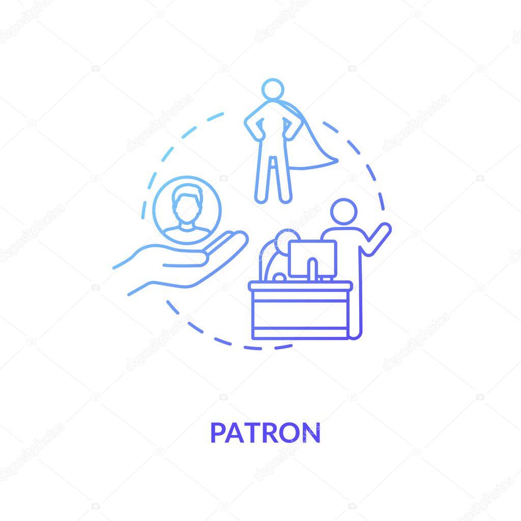 Icono del concepto de patrón. Figura de mentor, jefe superior e idea de ...