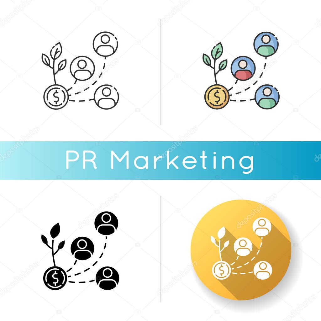 Icono de las partes interesadas. inversión en organización. Gestión de ...