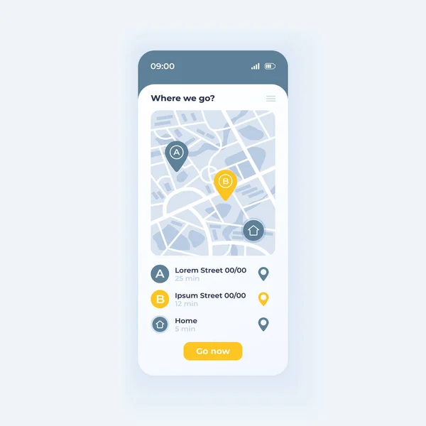 Gps Navigation App Interface Vector Template Stock Vector by ©bsd ...