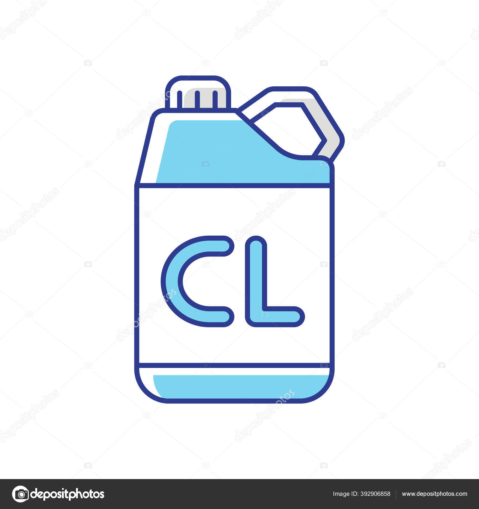 Desinfectante Cloro Icono Color Rgb Detergente Químico Suministros ...