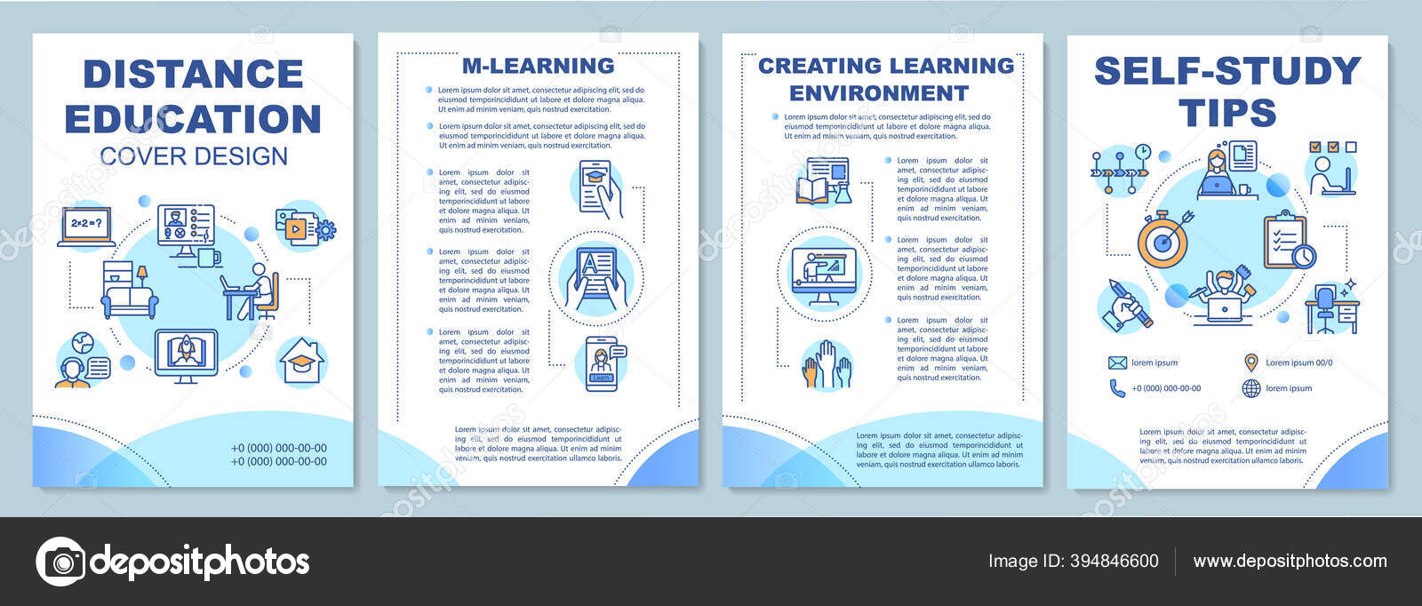 Online Education Brochure Template Learning Environment Flyer Booklet ...