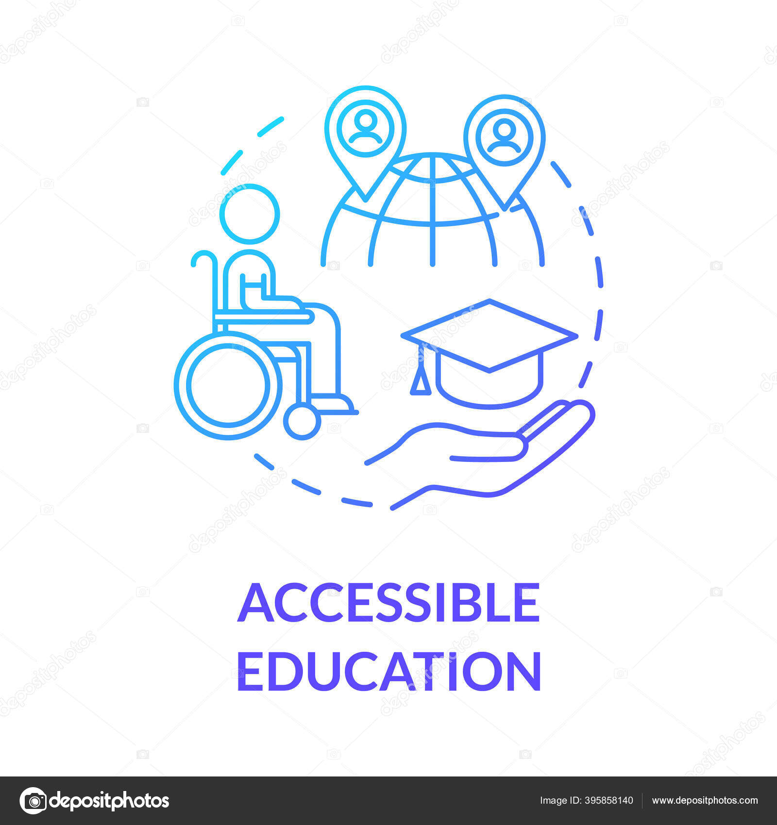 Accessible Education Concept Icon Elearning Accessibility Digital ...