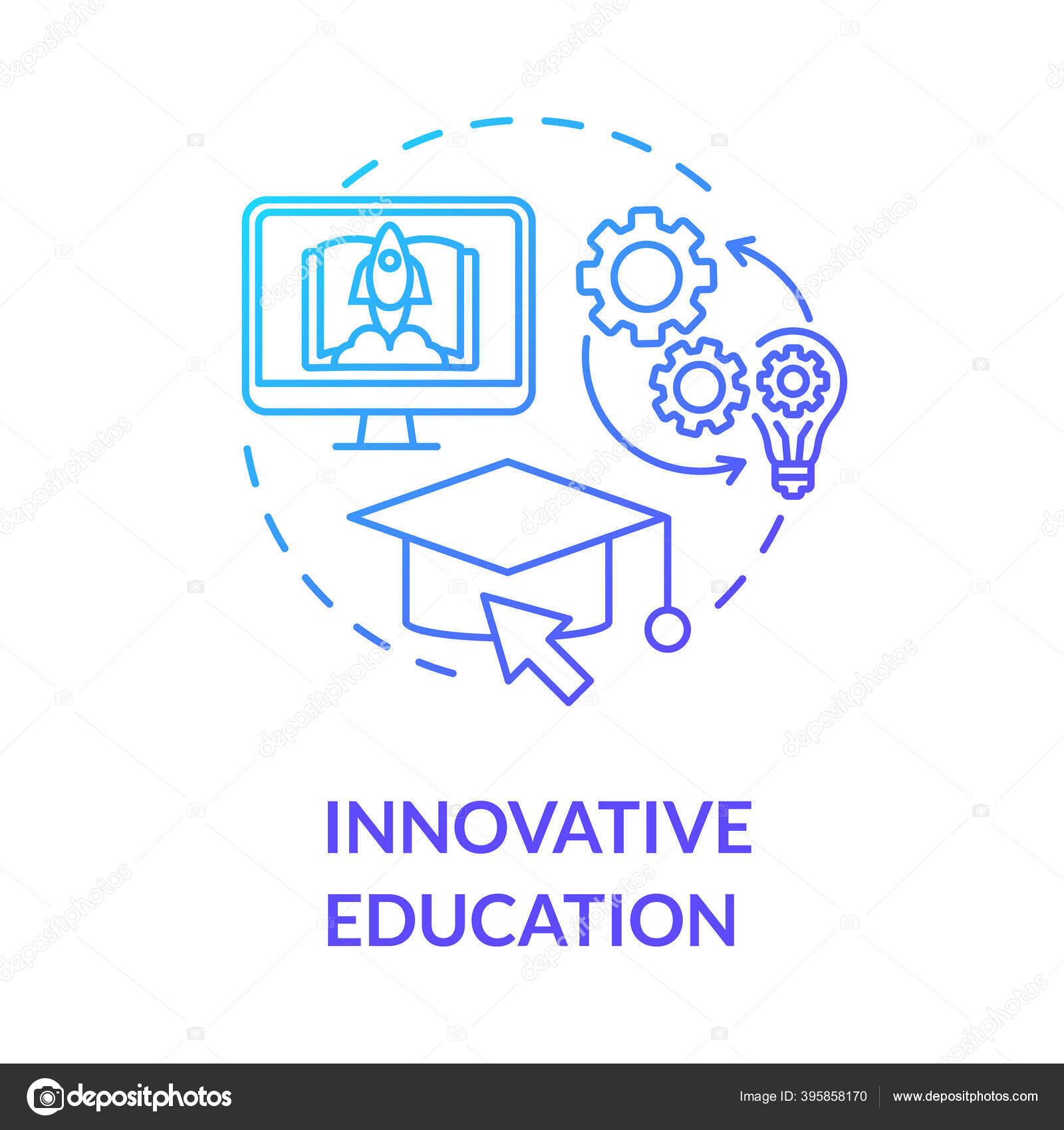 Innovative Education Concept Icon Elearning Digital Learning ...