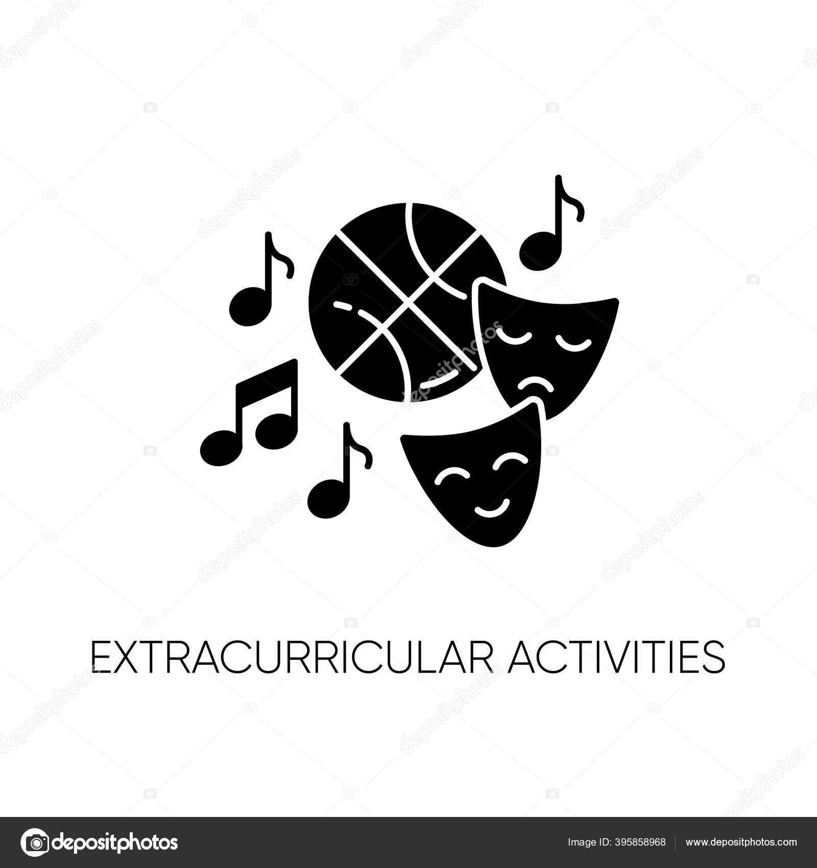 Extracurricular Activities Black Glyph Icon Different Academic Clubs ...
