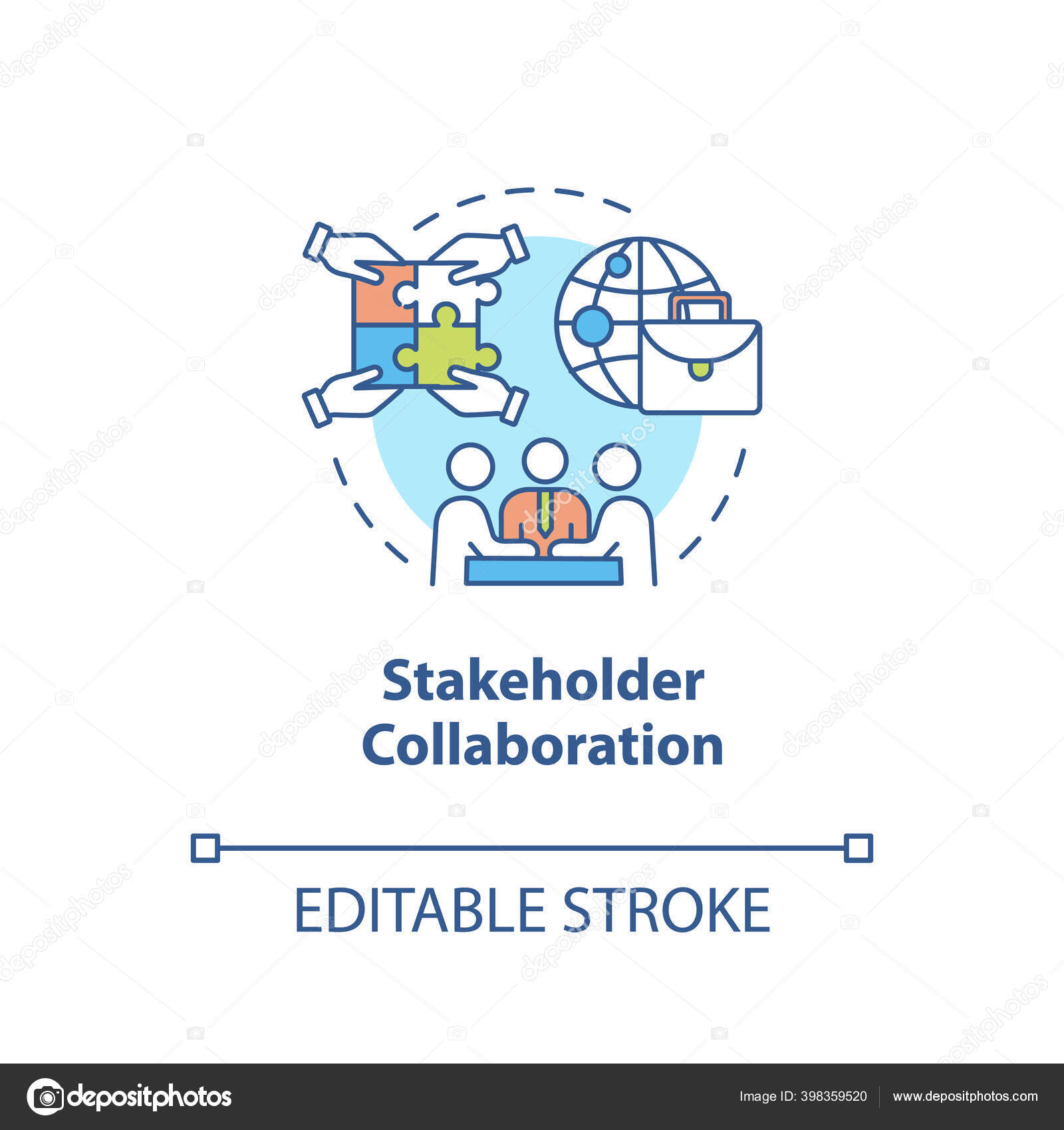 Stakeholder Collaboration Concept Icon Teamwork Project Networking ...