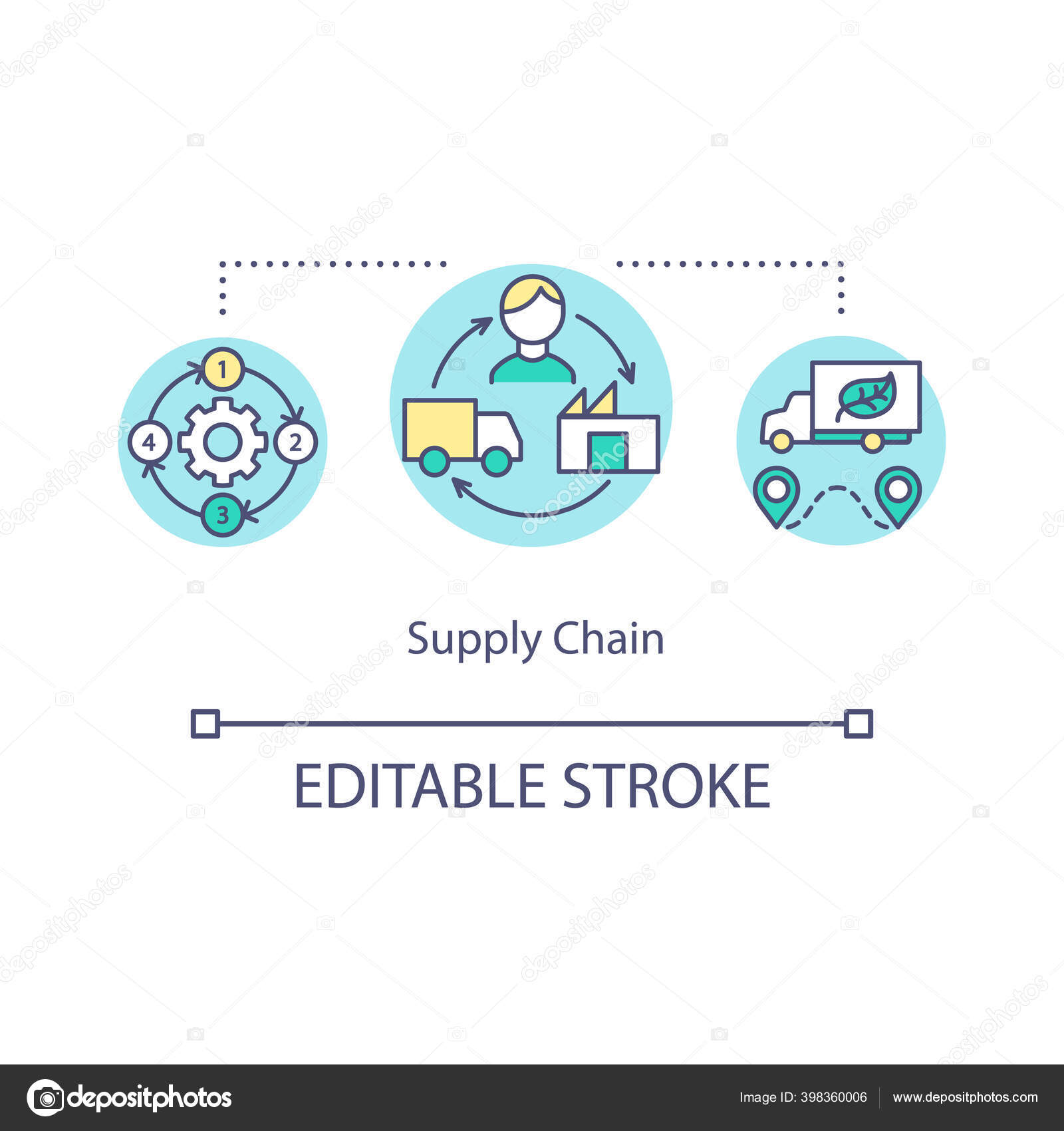 Supply Chain Concept Icon Manufacturer Work Factory Delivery Industrial ...