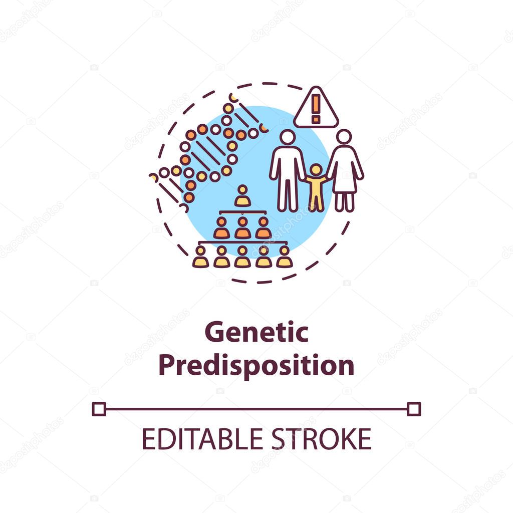 Icono del concepto de predisposición genética. Mutación del ADN ...