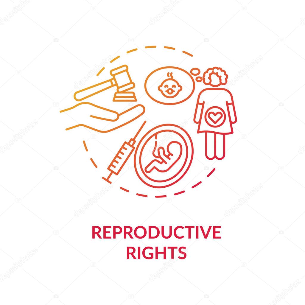 Icono del concepto de derechos reproductivos. Parto, idea de embarazo ...
