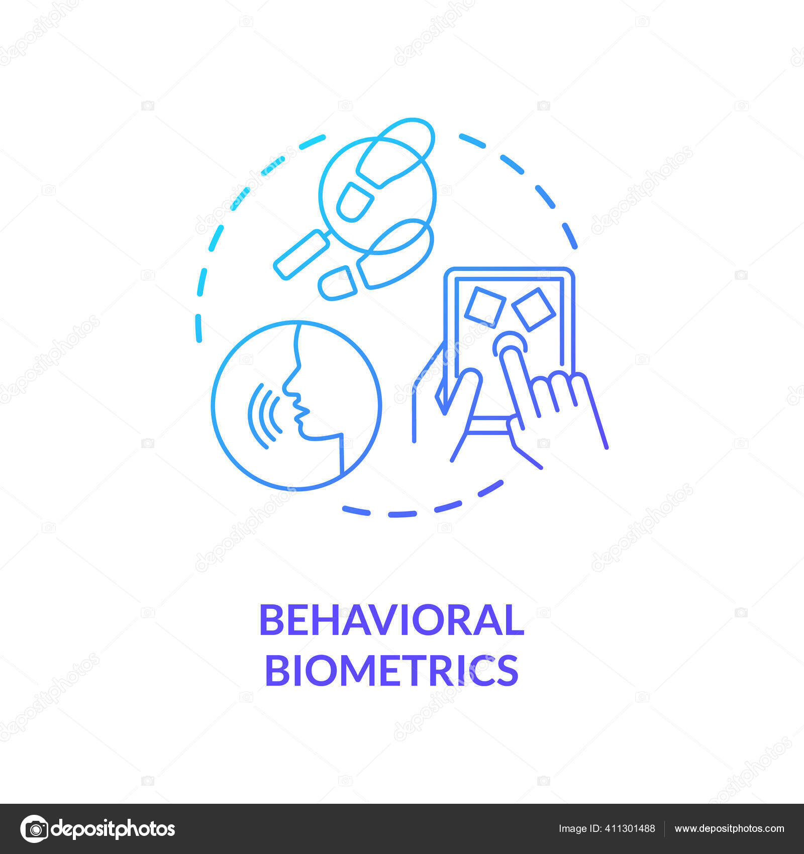 Behavioral Biometrics Concept Icon Scanning Behaviour Pattern Speech ...