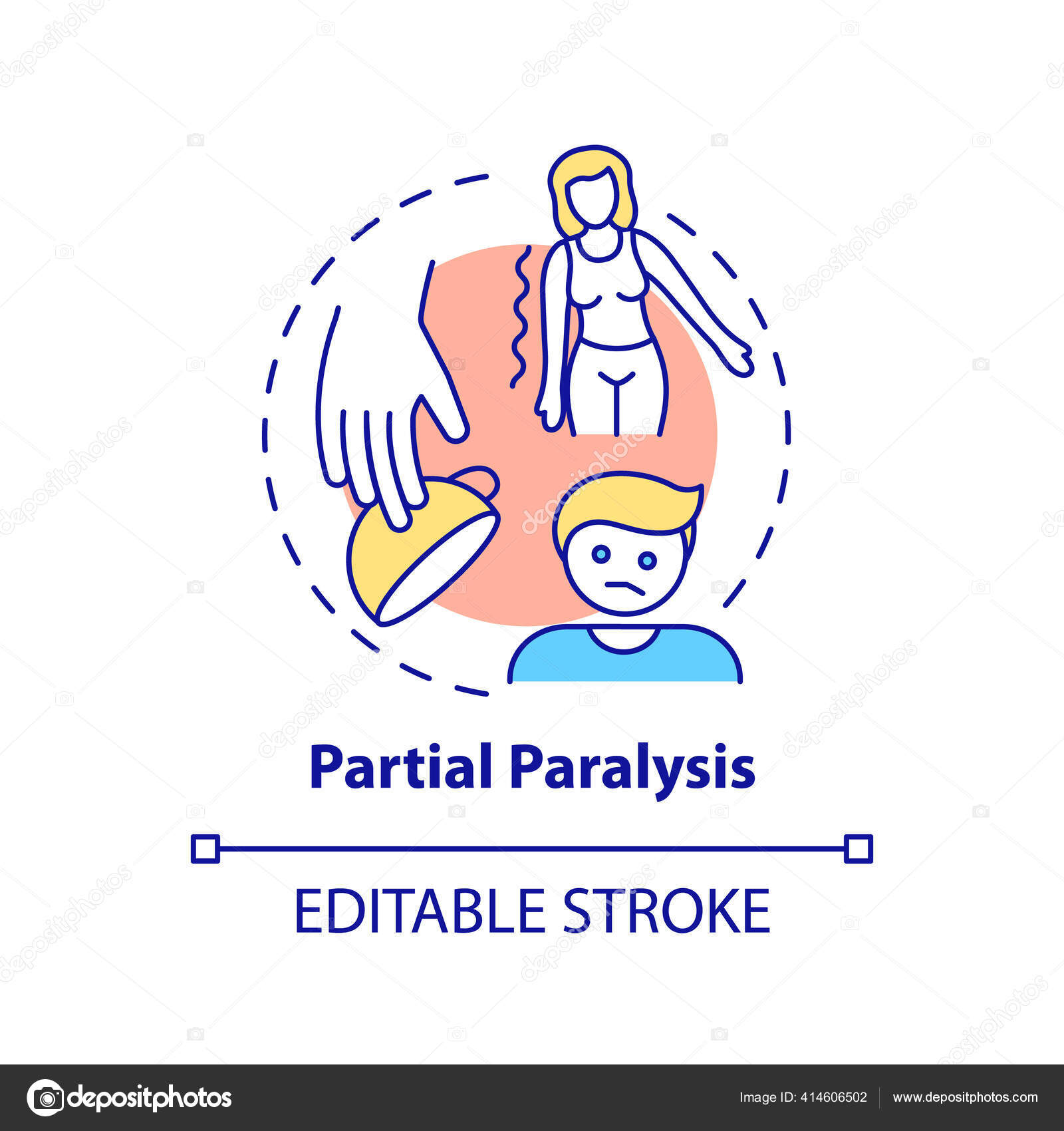 Partial Paralysis Concept Icon Patient Paresis Problem Stroke ...