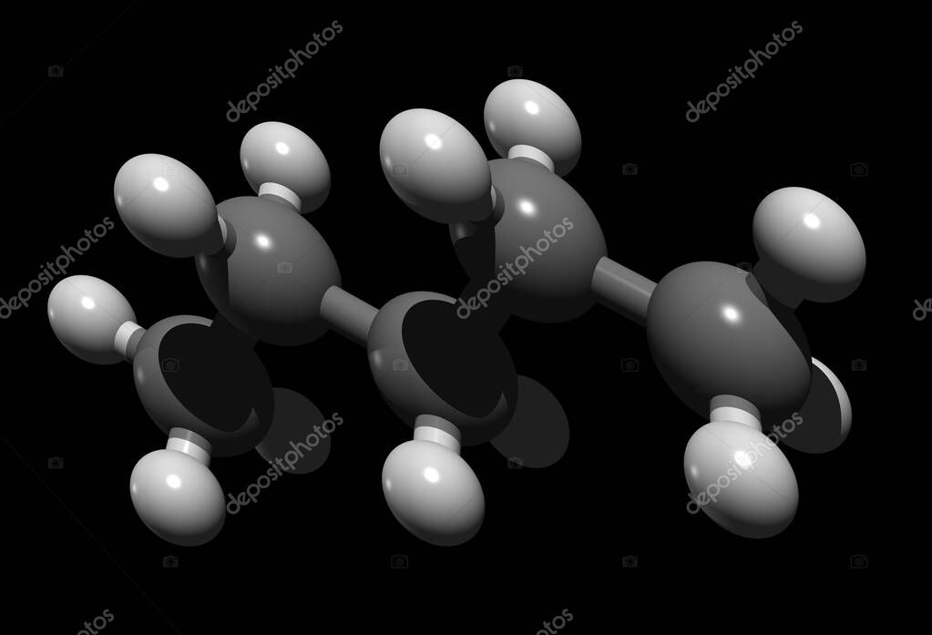 Modelo 3D - Pentano es un compuesto orgánico con la fórmula C5H12. 2023