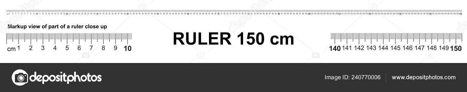 Ruler 150 Precise Measuring Tool Ruler Scale Meter Ruler Grid Stock ...