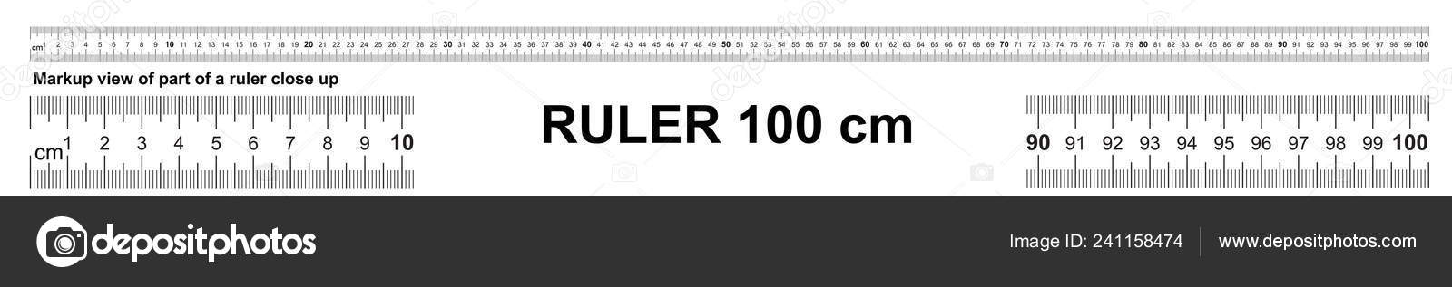 Ruler 100 Precise Measuring Tool Ruler Scale Meter Ruler Grid Stock ...
