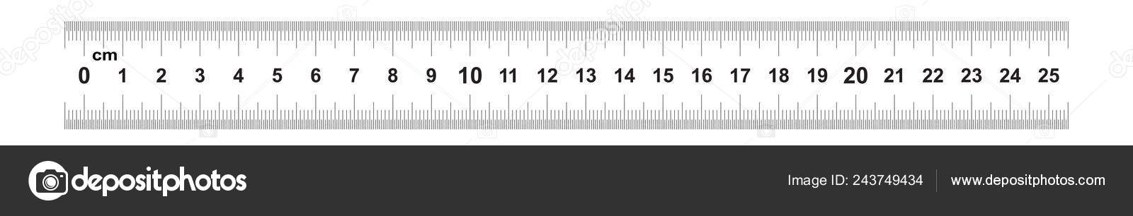 Double Sided Ruler Centimeter 250 Value Division Precise Length ...